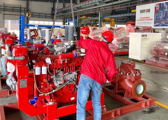 Moteur diesel refroidi à l'eau 2100RPM de pompe à incendie de 227KW 305HP
